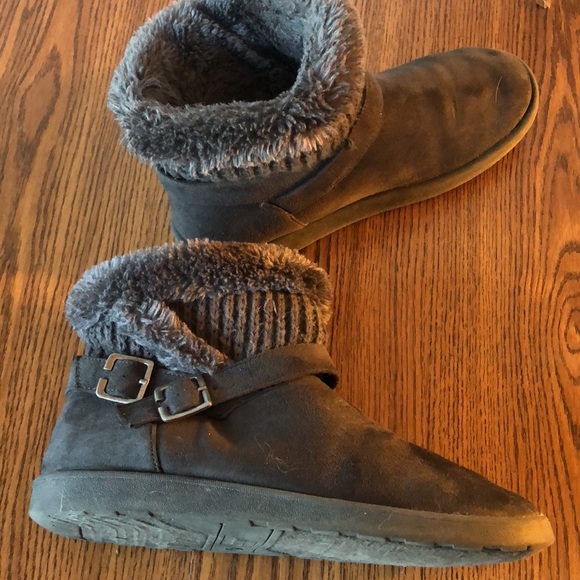 Joe Boxer | Shoes | Joe Boxer Gray Ankle Boots Booties Faux Fur Lined ...